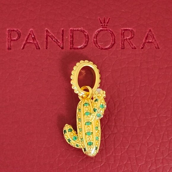 Pandora | Jewelry | Pandora Sparkling Desert Cactus Pendant Goldplated ...
